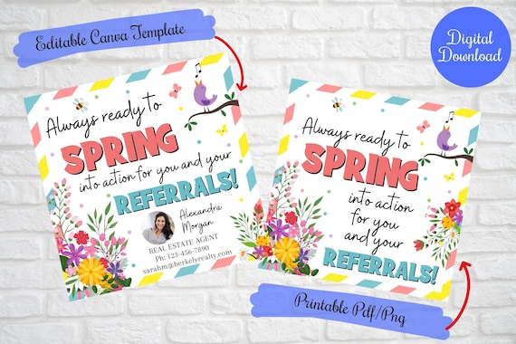 Realtor Spring Pop by Gift Tags for Clients Ready to Spring - Etsy