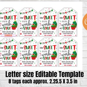 Christmas Gift Treat Tags for Co-workers, How Sweet It is to Work With ...
