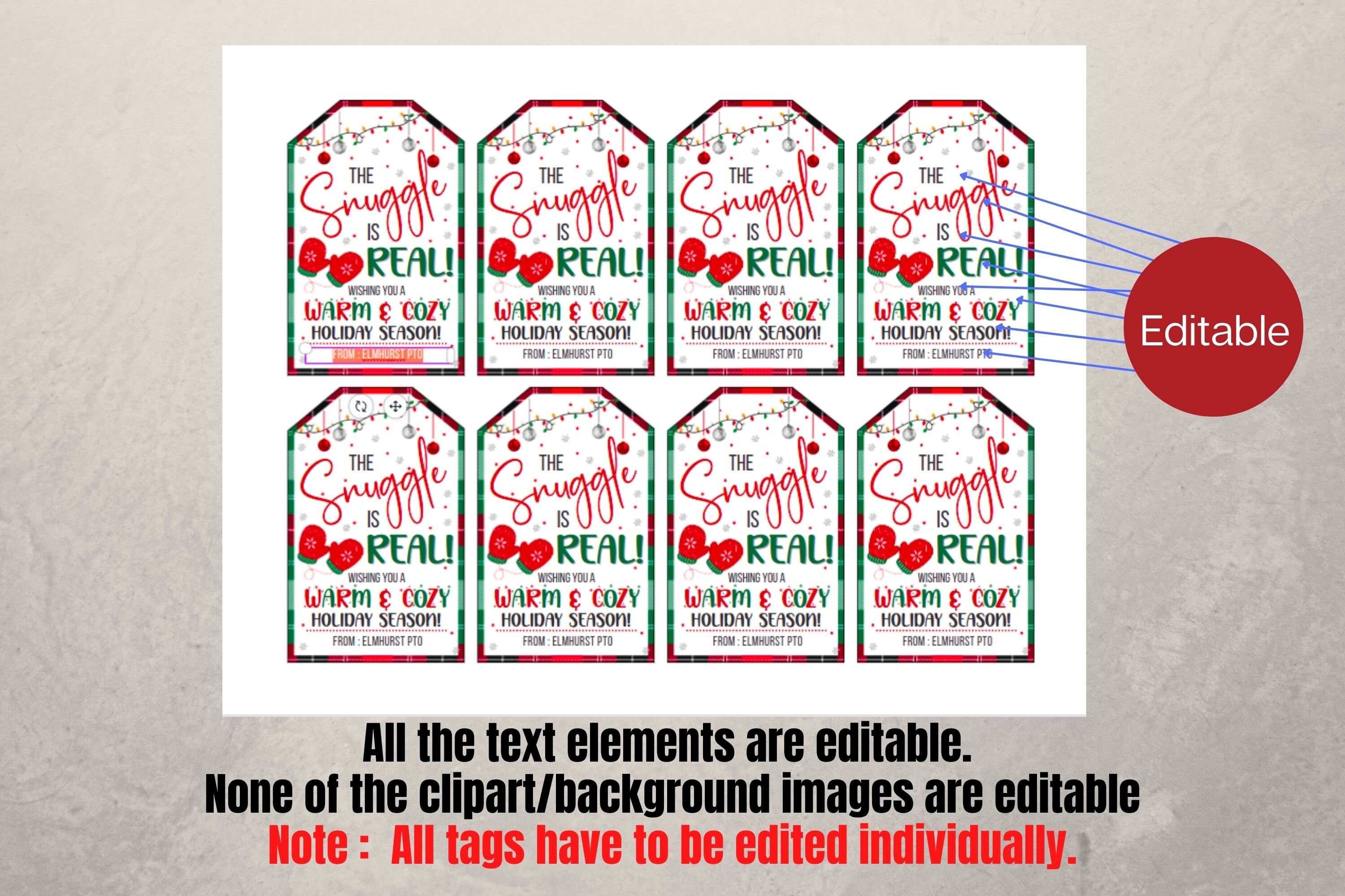 The Snuggle is Real Gift Tags christmas Gift Tags for - Etsy