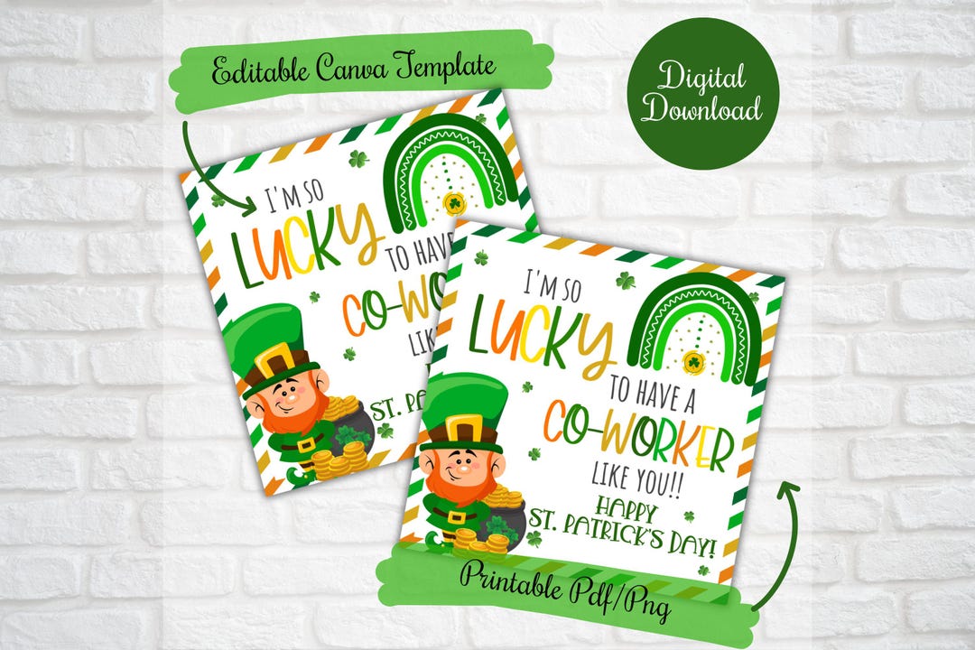 Co Worker St Patrick's Day Gift Tag,so Lucky to Have a Co-worker Like ...