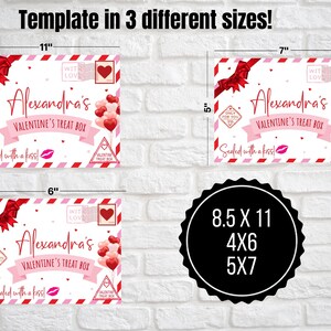 EDITABLE Valentine Treat Box Label personalized Valentine | Etsy