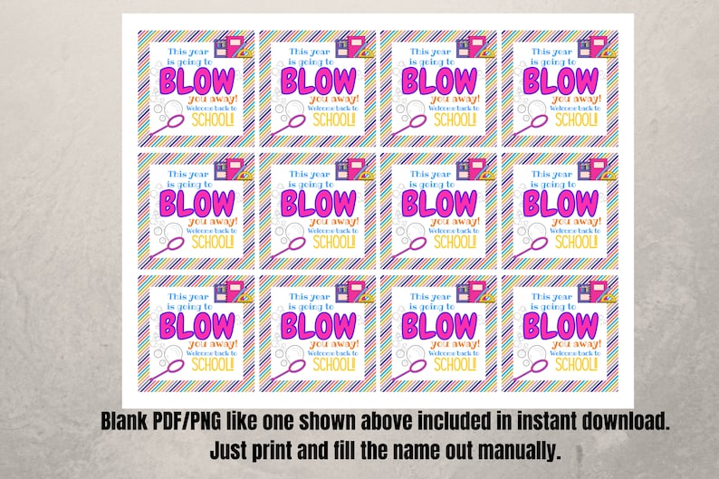 Back to School Bubbles Gift Tags This Year is Going to Blow | Etsy