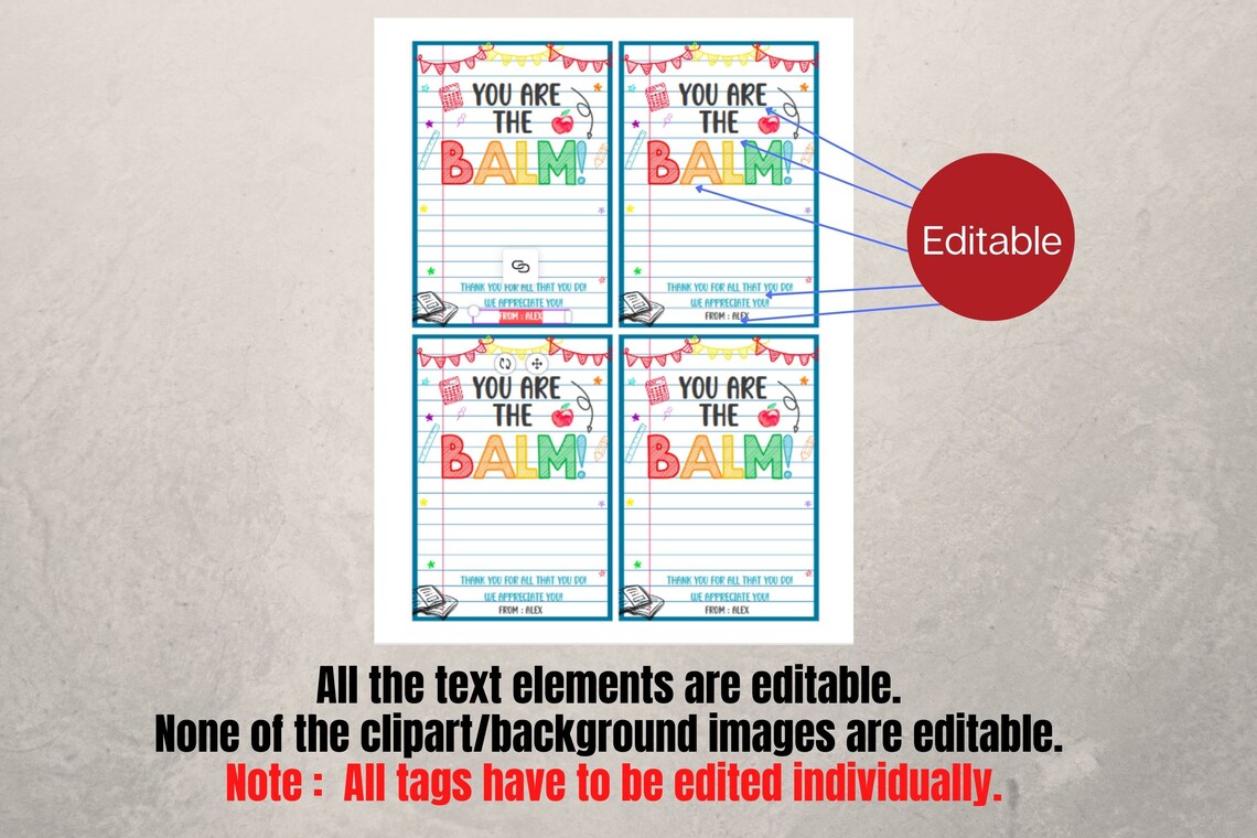 You Are the Balm, Teacher Appreciation Week Chap Stick,lip Balm Gift ...