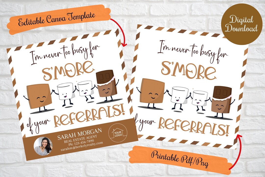 Realtor Smores Gift Tags, I'm Never Too Busy for Smore of Your ...