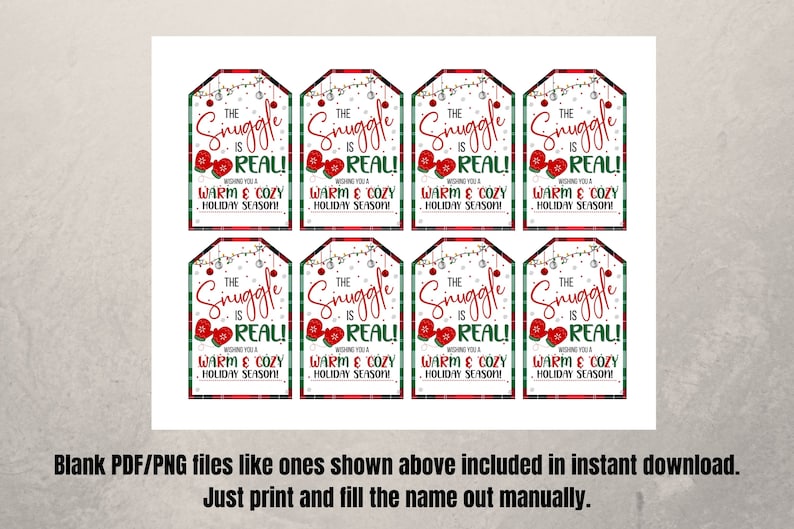 The Snuggle is Real Gift Tags christmas Gift Tags for - Etsy