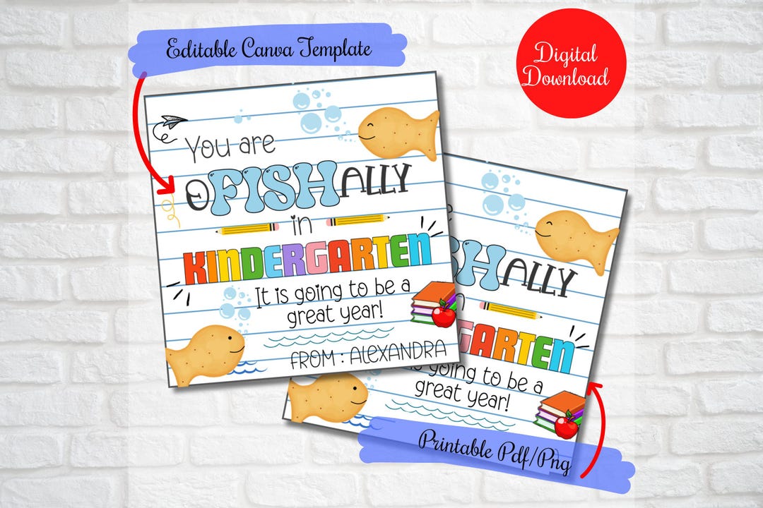 O-fish-ally in Kindergarten Gift Tag Printable, First Day of School ...