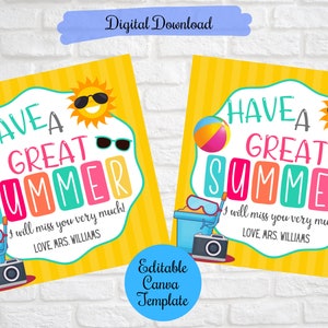 Have a Great Summer Gift Tagsi Will Miss You End of Term Gift - Etsy UK