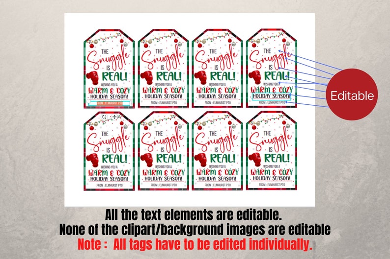The Snuggle is Real Gift Tags christmas Gift Tags for | Etsy