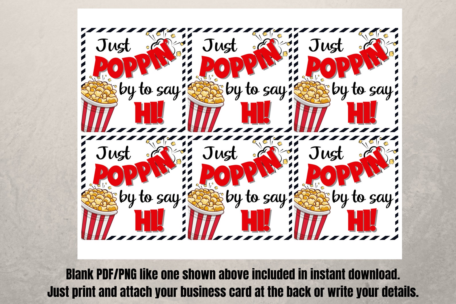 Poppin by to Say Hi Realtor Tags Realtor Popcorn Pop by Tags - Etsy