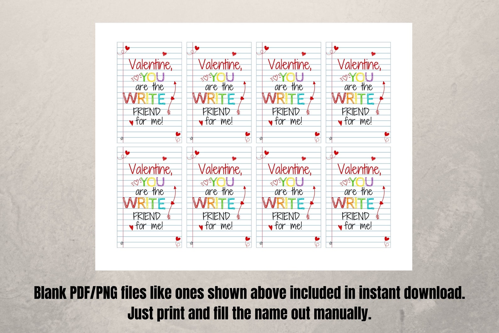 Valentine You Are Just Write Printable Tag for Valentine - Etsy