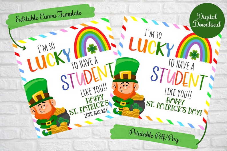 So Lucky to Have Student Like You Printable Gift Tagsst. - Etsy