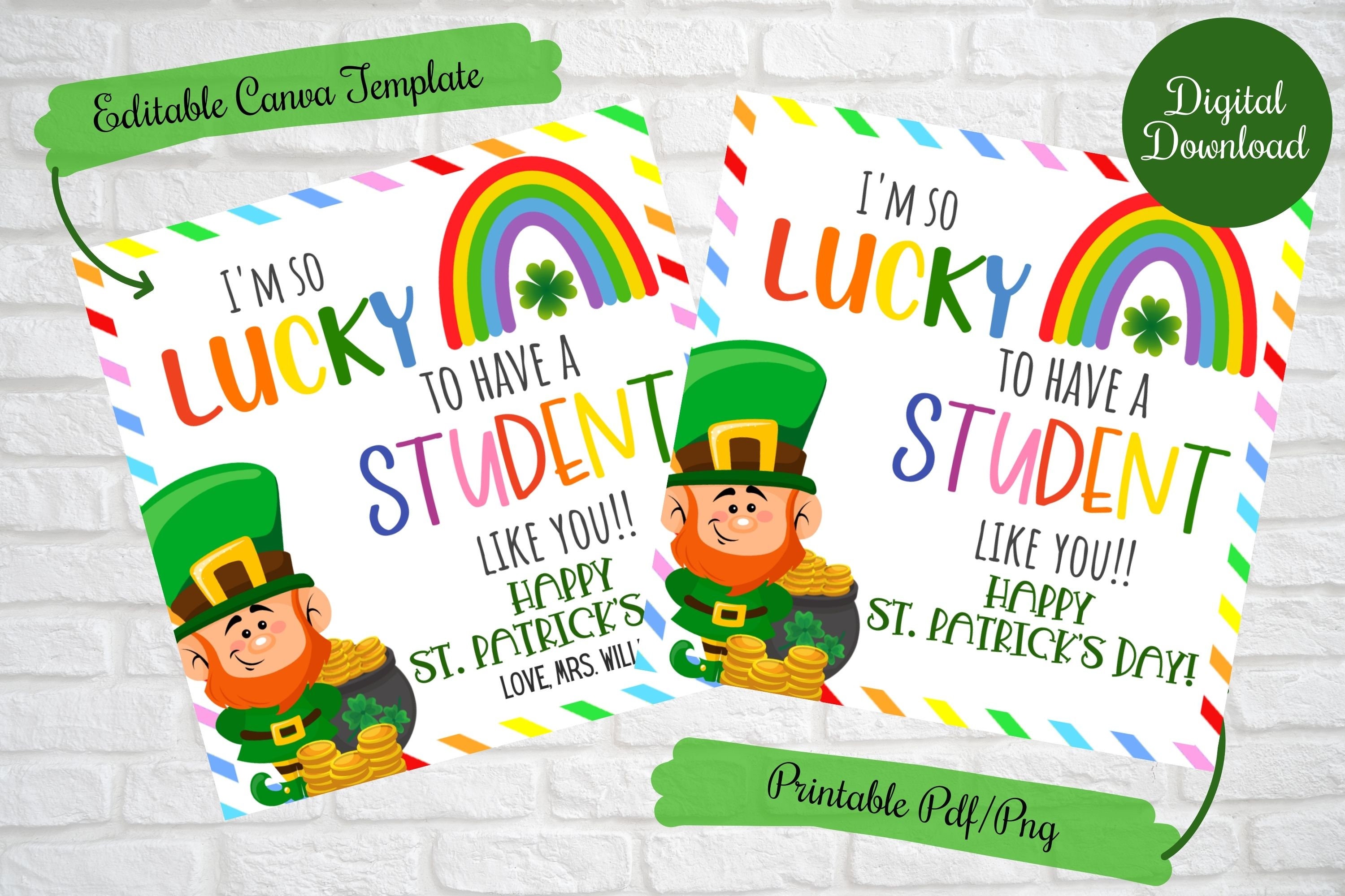 So Lucky to Have Student Like You Printable Gift Tagsst. - Etsy