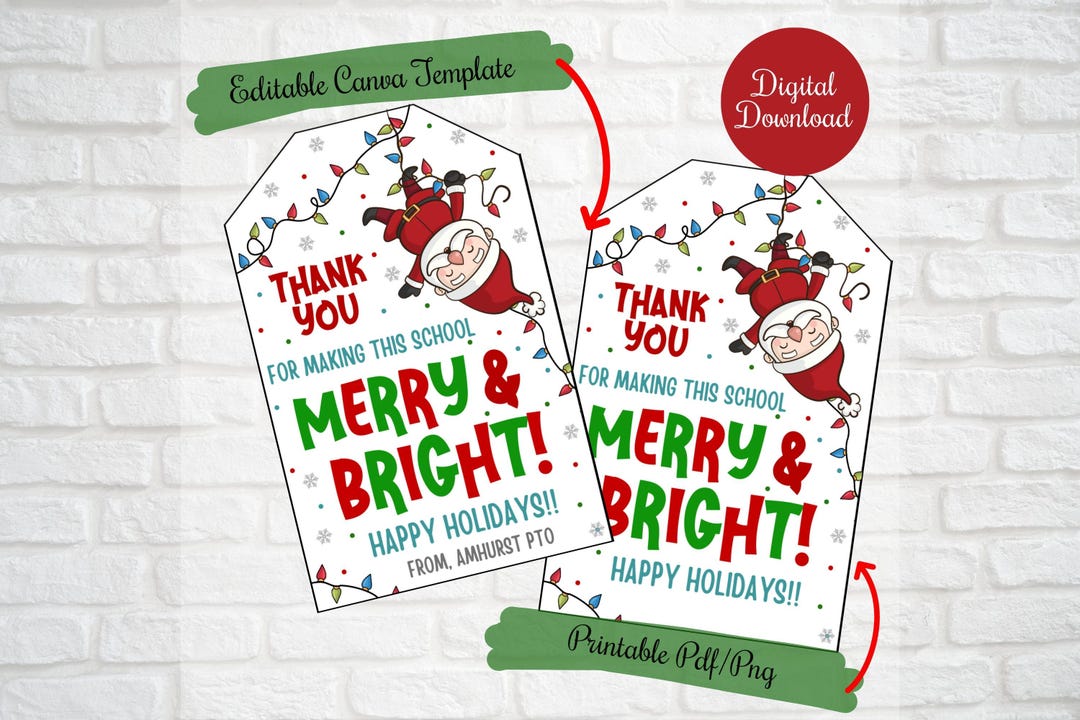 Thank You for Making This School Merry and Bright, Teacher Christmas ...