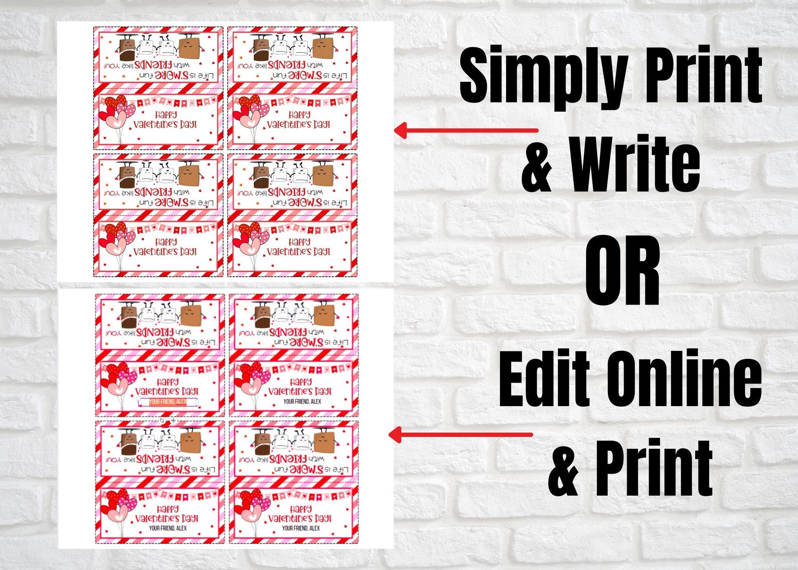 Valentine Smores Treat Bag Toppers, Life is Smore Fun With Friends Like ...