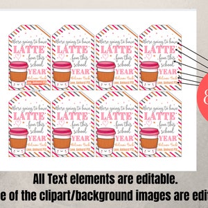Back to School Coffee Gift Tags We're Going to Have Latte | Etsy