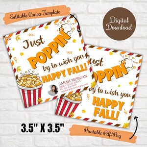 Just Poppin by to Wish You Happy Fall. Realtor Tags, Realtor Popcorn ...