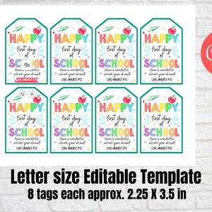 Happy First Day of School Gift Tags for Students, Teachers, Back to ...