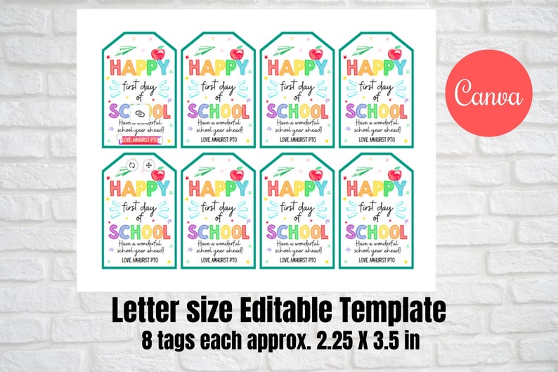 Happy First Day of School Gift Tags for Students, Teachers, Back to ...