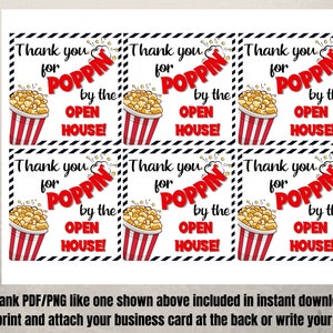 Thank You for Poppin by the Open House Realtor Tags Realtor - Etsy