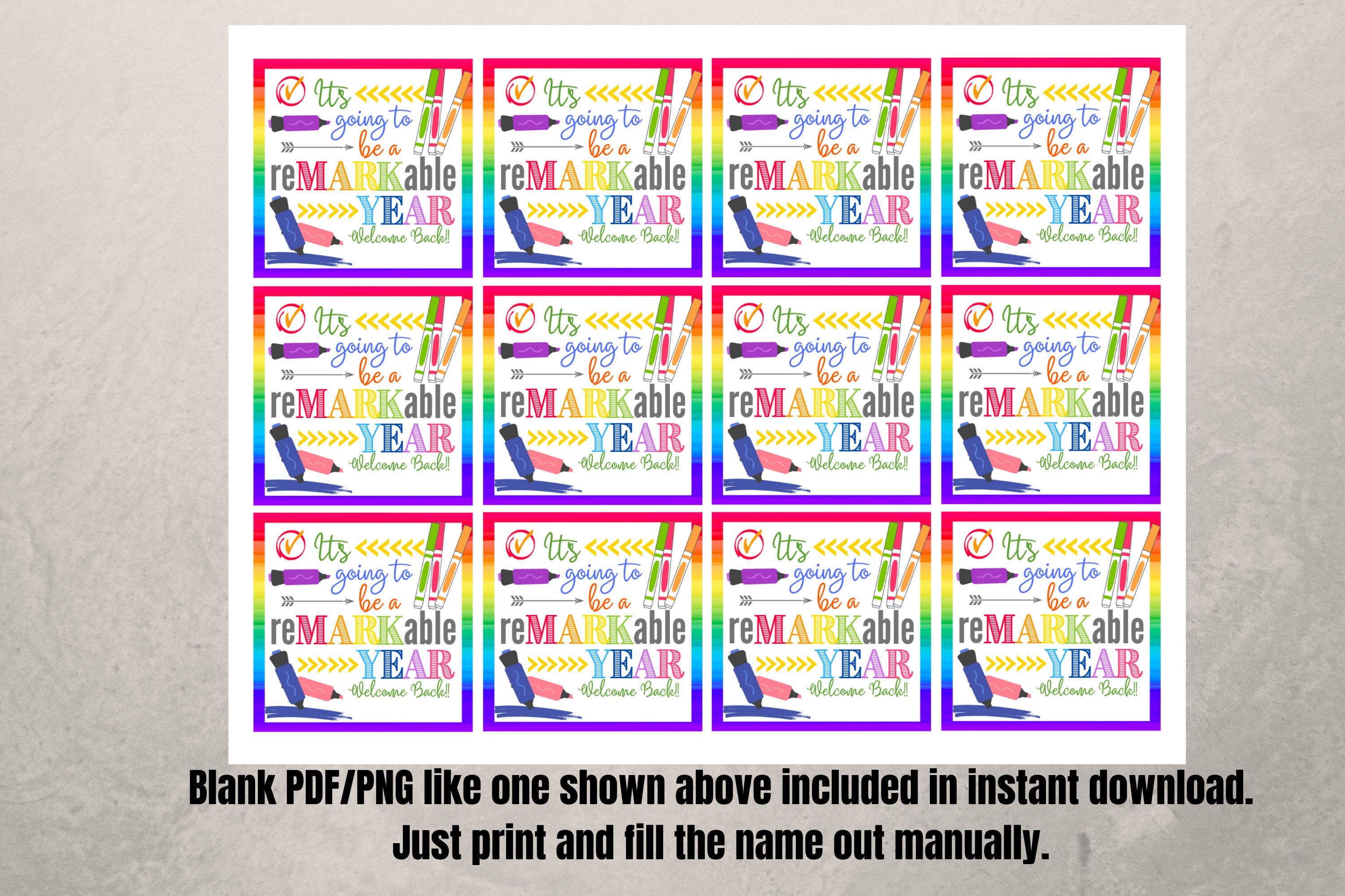 First Day of School Marker Gift Tags Back to School Permanent - Etsy