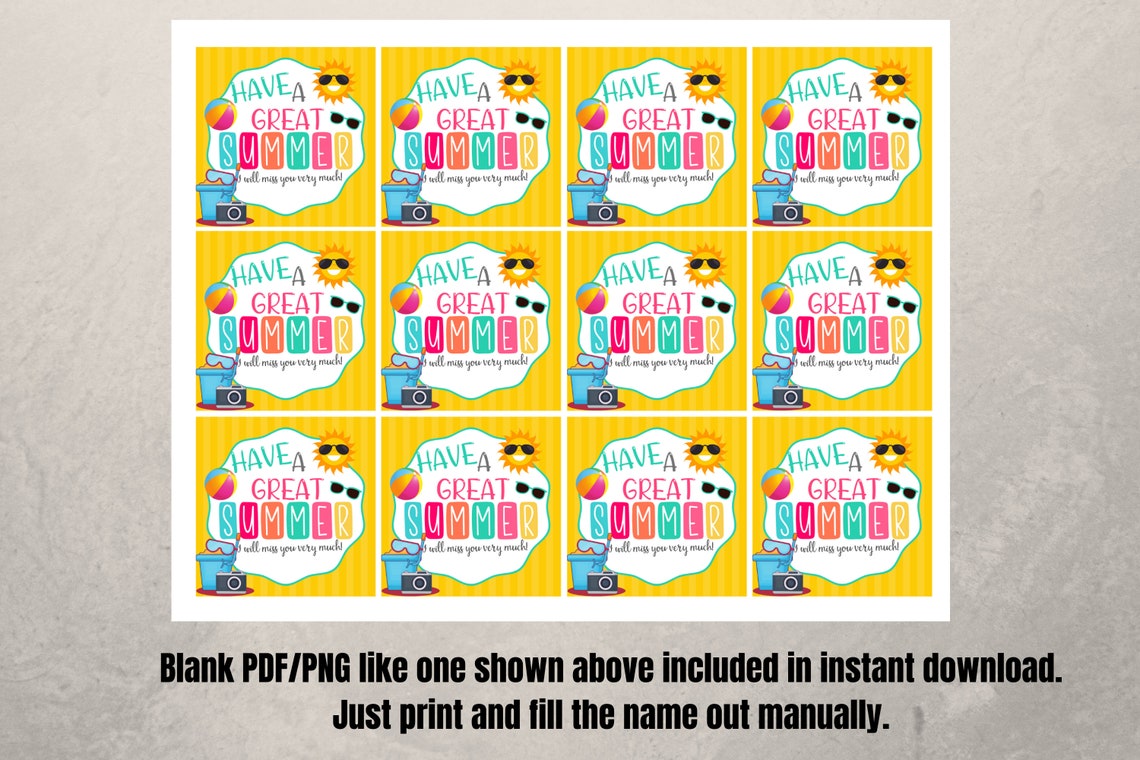 Have a Great Summer Gift Tagsi Will Miss You End of Term Gift - Etsy UK