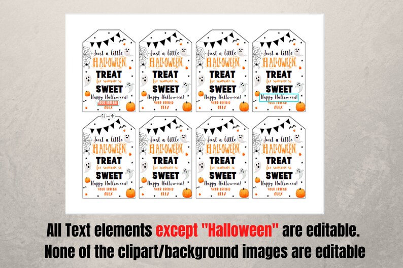 Just a Little Halloween Treat for Someone so Sweet Gift Tags, Treat Bag ...