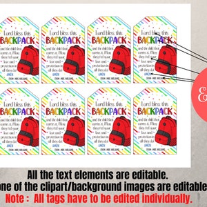 Backpack Blessing Card, Back to School Backpack Blessing Gift Tag,lord ...