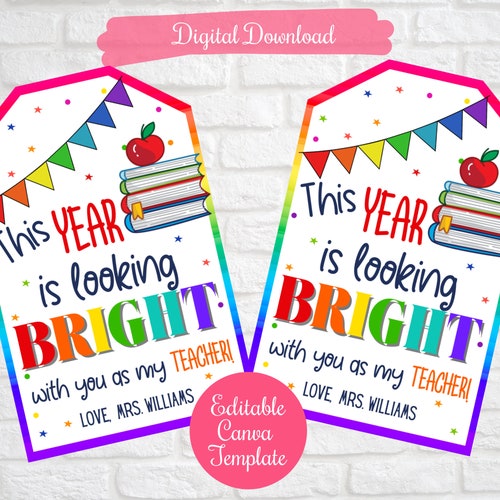 Editable Back to School Gift Tags for Students From Teachers - Etsy UK