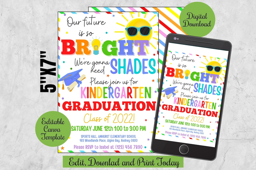 EDITABLE Kindergarten Graduation Ceremony Invite Evite ,preschool ...