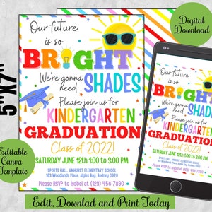 EDITABLE Kindergarten Graduation Ceremony Invite Evite ,preschool ...
