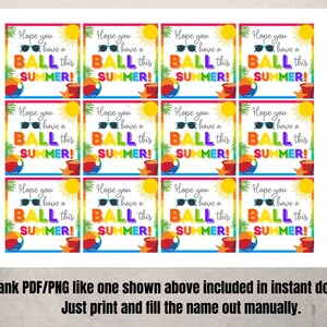 Hope You Have a Ball This Year Gift Tags, End of Term Gifts for Class ...