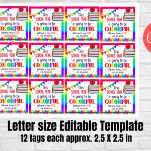 Back to School Crayons Gift tags This school year is going to | Etsy