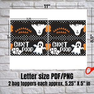 Ghost Poop Marshmallow Halloween Treat Bag Topper, Marshmallow Gift ...