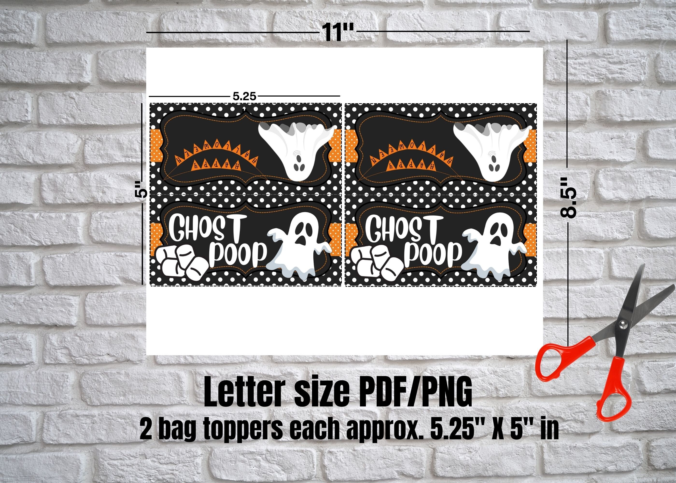 Ghost Poop Marshmallow Halloween Treat Bag Topper Marshmallow - Etsy