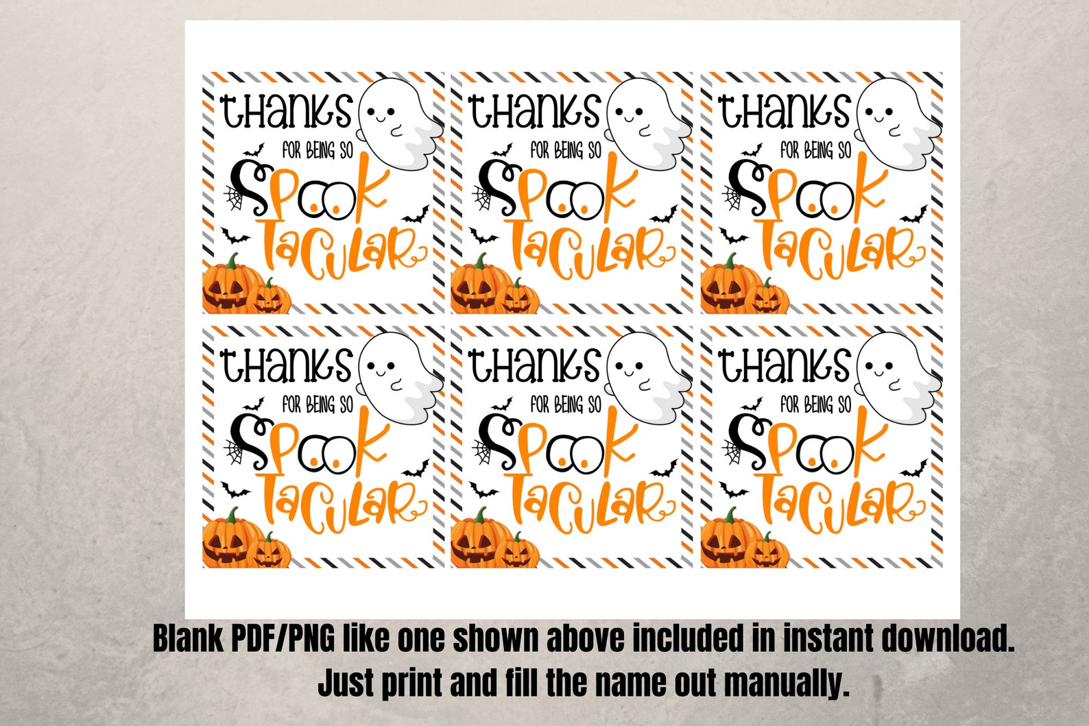 Thanks for Being Spooktacular Halloween Gift Tags Spooky - Etsy