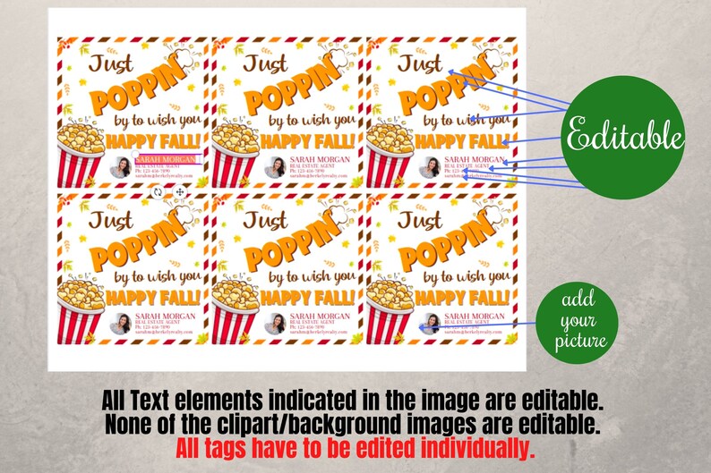 Just Poppin by to Wish You Happy Fall. Realtor Tags, Realtor Popcorn ...