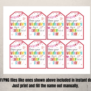 Printable Class Valentine Gift Tags for Chalk, Hope Your Valentine is ...