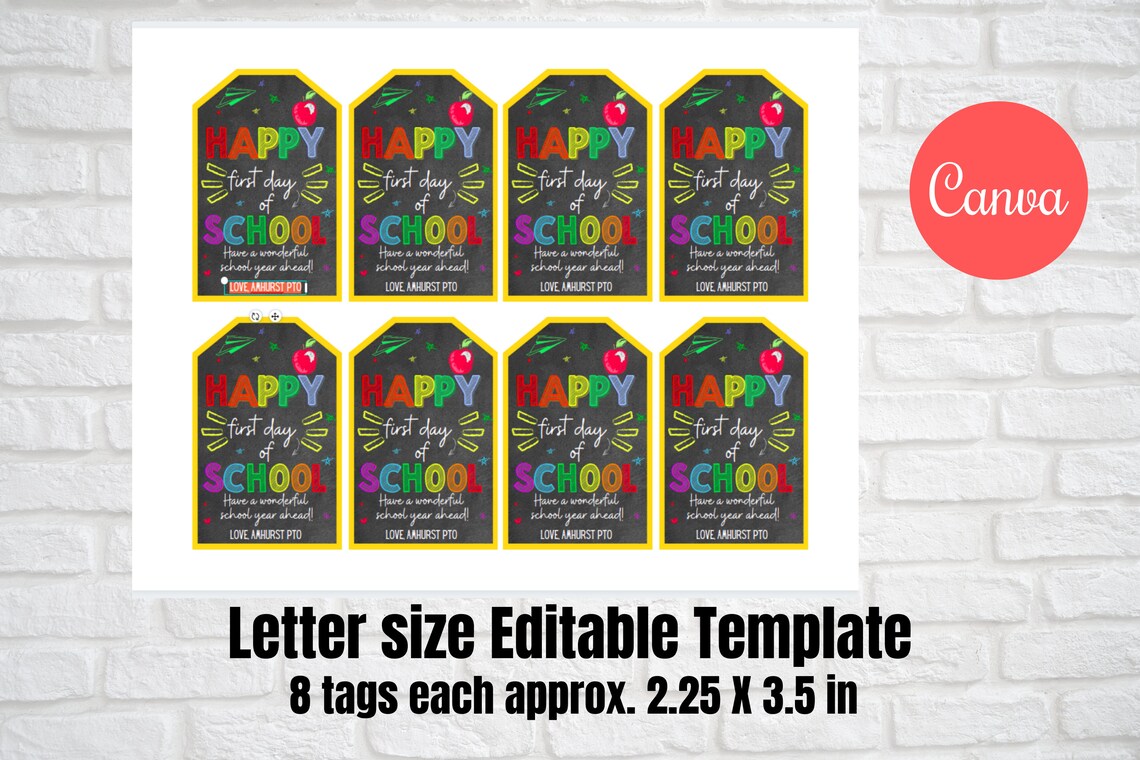 Happy First Day of School Gift Tags for Students Teachers | Etsy
