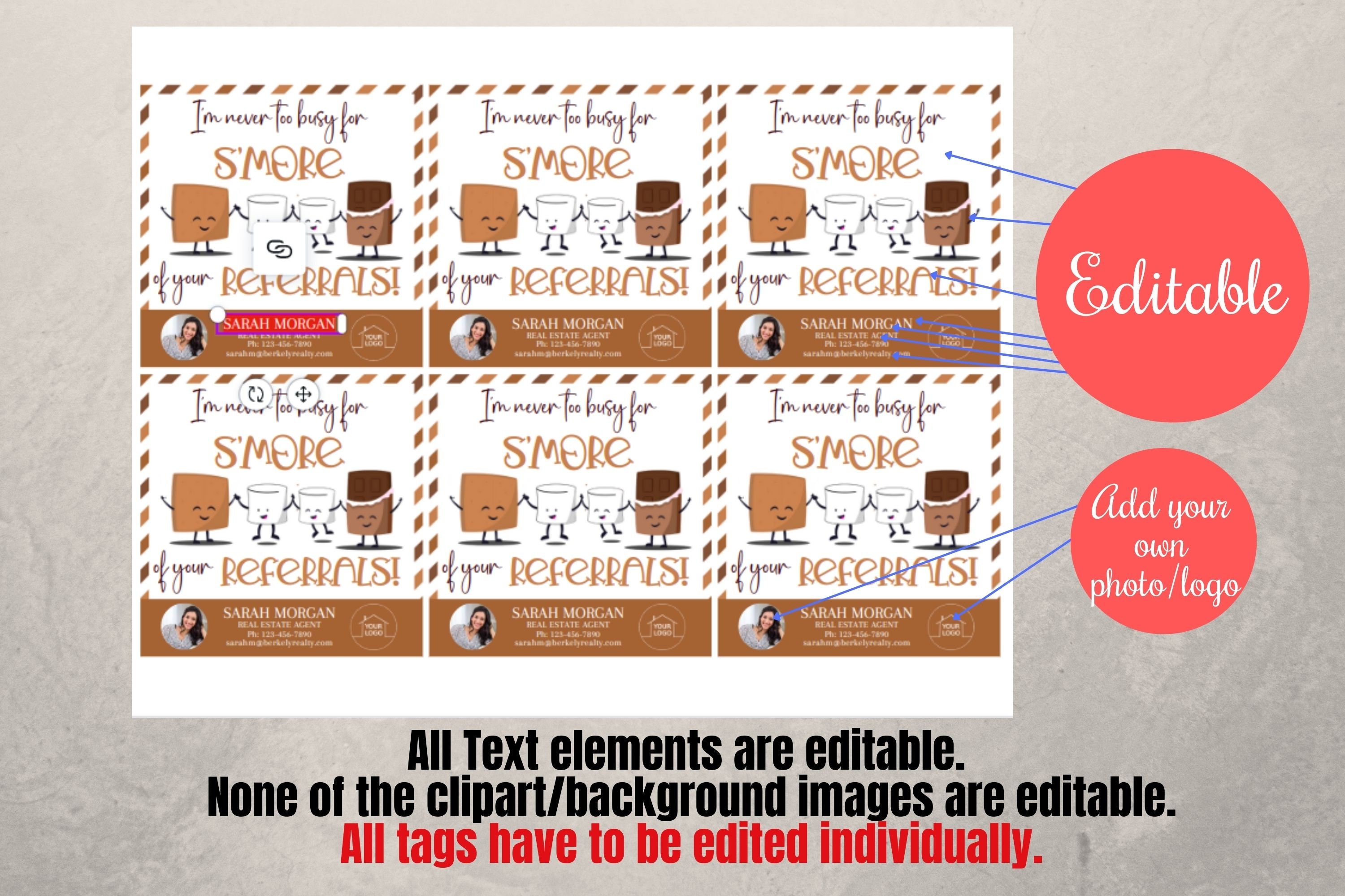Realtor Smores Gift Tags, I'm Never Too Busy for Smore of Your ...