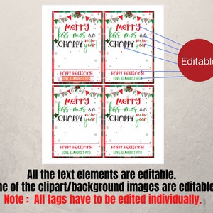 Merry Kissmas and a Chappy New Year Tag, Christmas Chap Stick Gift Tags ...