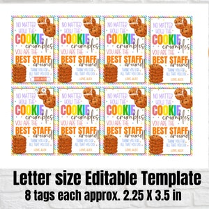 Teacher Appreciation Week Cookie Gift Tags, No Matter How the Cookie ...