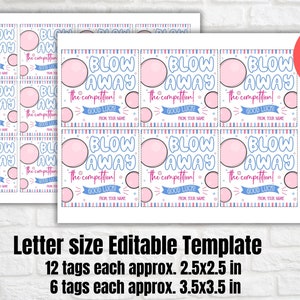 Blow Pop Candy Cheer Tags, Blow Away the Competition, Cheer Team Gift ...