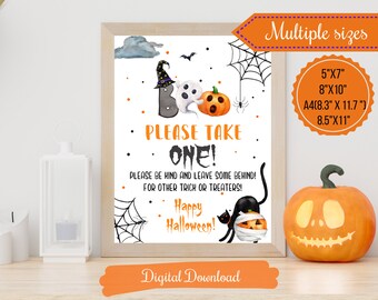 Vintage Trick or Treat Sign Printable Halloween Sign Please - Etsy