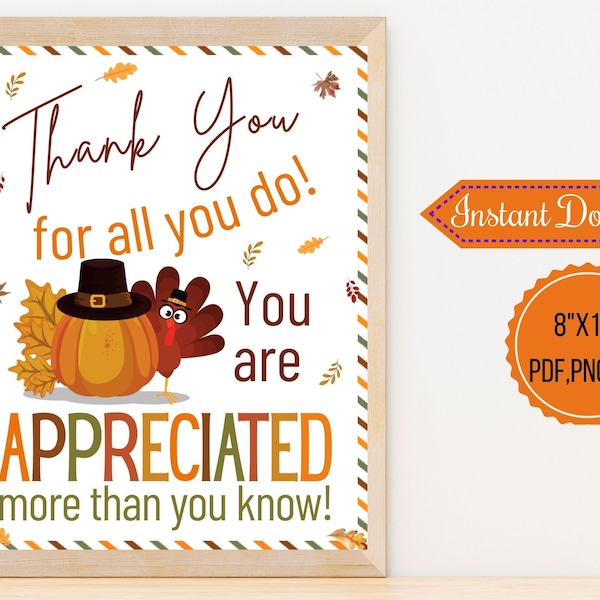 Thanksgiving Thank You for Employees - Etsy