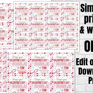 Valentine Bubbles Gift Tags, I Hope Your Valentine's Day is Bubbles of ...