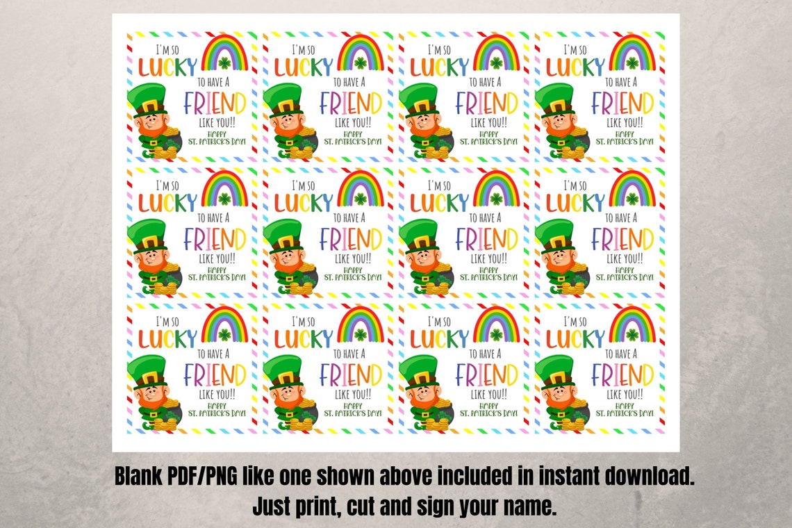 So Lucky to Have Friend Like You Printable Gift Tags,st. Patricks Day ...