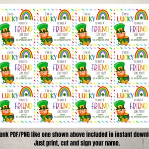 So Lucky to Have Friend Like You Printable Gift Tags,st. Patricks Day ...