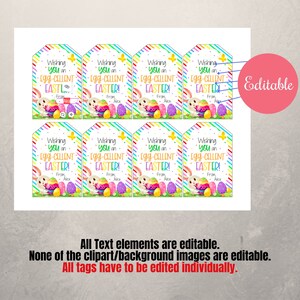 Wishing You an Eggcellent Easter , Easter Eggs Treat Tag for Class ...