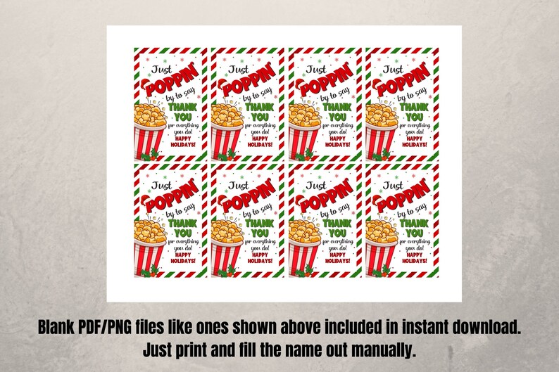 Just Poppin by to Say Thank You christmas Gift Tags for | Etsy