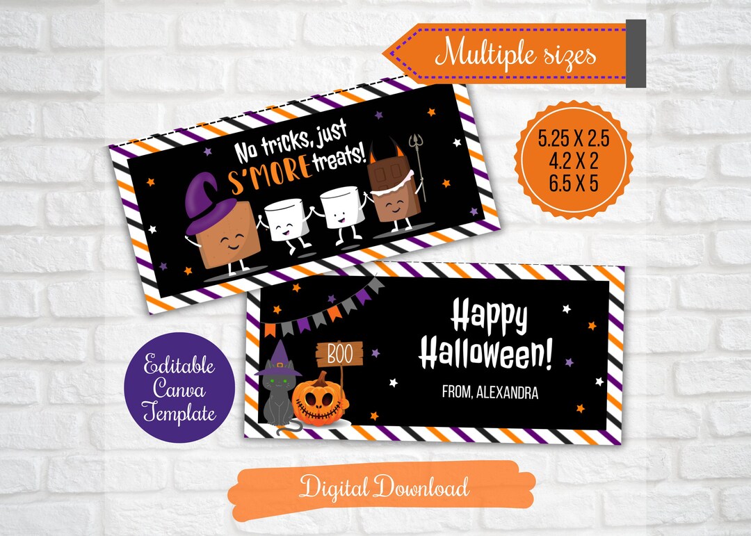 No Tricks Just Smore Treats Halloween Treat Bag Topper, S'mores Gift ...